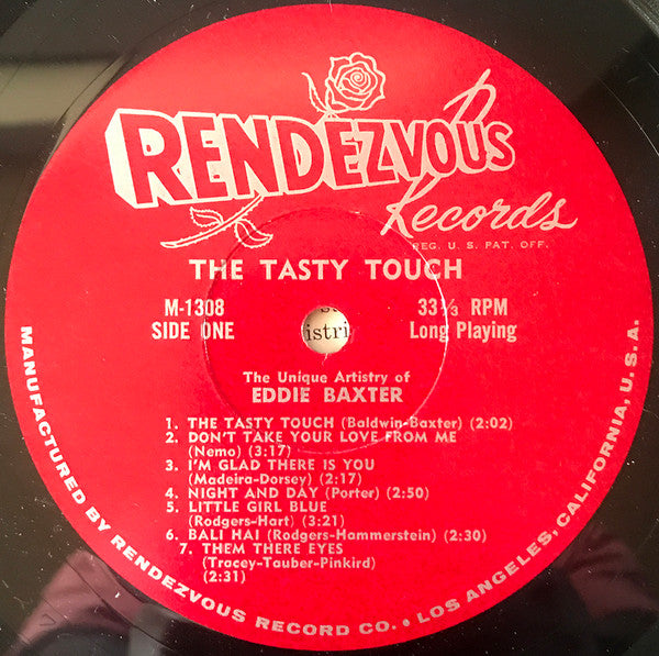 Eddie Baxter - The Tasty Touch - VG+ LP Record 1959 Rendezvous USA Vin– Shuga Records