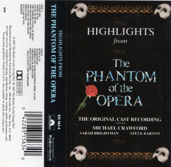 Original Cast - Highlights From The Phantom Of The Opera (The Original ...