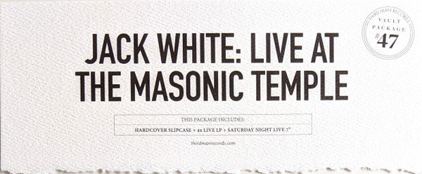 Jack White - Live At The Masonic Temple - Mint- 4 LP Record 2021 Third ...