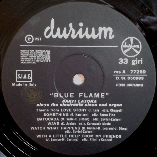 Santi Latora – Blue Flame - LP Record 1971 Darium Italy Vinyl - Jazz /– Shuga Records