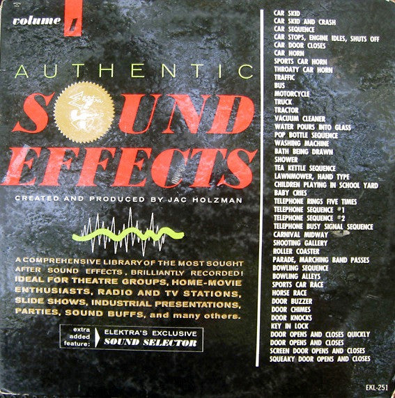 Jac Holzman – Authentic Sound Effects Volume 1 - VG+ LP Record 1960s E ...