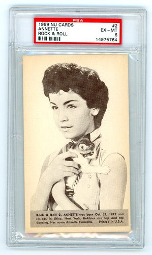 Annette Funicello 1959 Nu-Cards Rock & Roll Stars #2 PSA 6 EX-MT 14975 ...