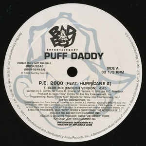 Puff Daddy ‎- P. E. 2000 - Mint- 12" Single Promo 1999 USA - Rap / Hip ...