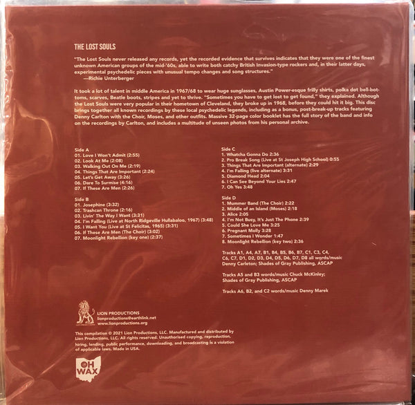 The Lost Souls - The Lost Souls (1960's) - New 2 LP Record 2022 Lion P ...