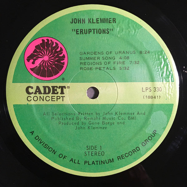 John Klemmer – Eruptions - VG+ LP Record 1970s Cadet Concept USA Vinyl ...