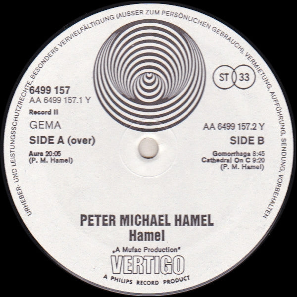 Peter Michael Hamel – Hamel - Mint- 2 LP Record 1972 Vertigo Original ...