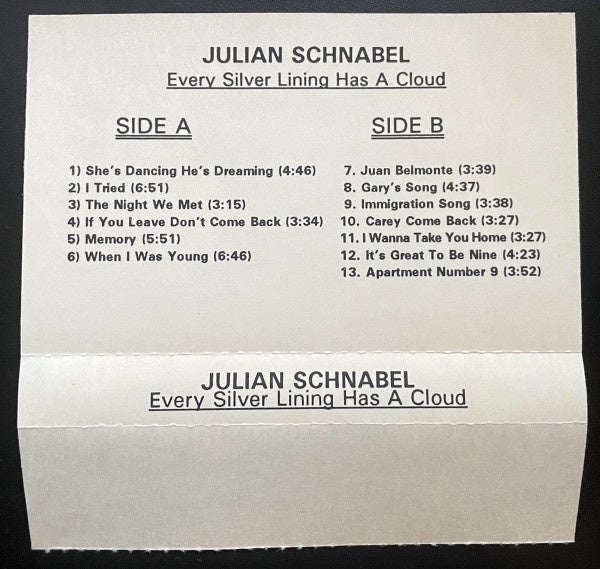 Julian Schnabel – Every Silver Lining Has A Cloud - Used Cassette 1993 ...