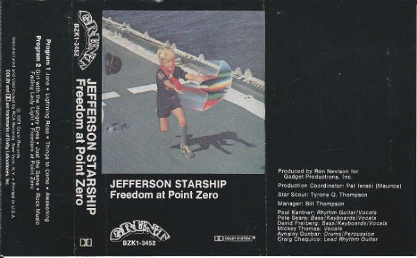 Jefferson Starship-Freedom At Point Zero- VG+ Cassette 1979 Grunt Tape ...